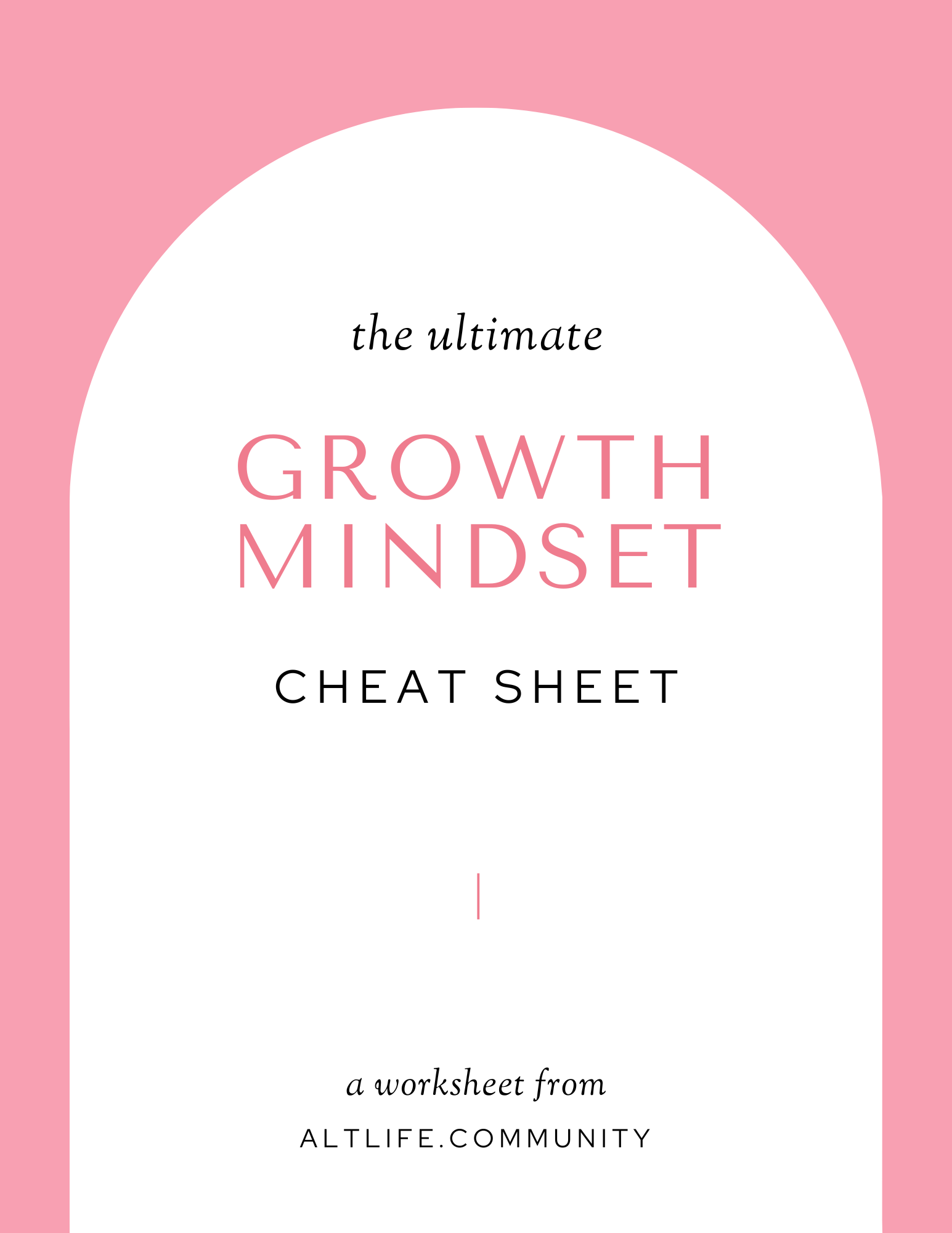 Growth Mindset Cheat Sheet | Altlife.Community
